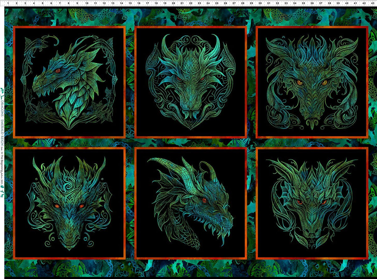 Dragons - Emerald Reign by Jason Yenter for In The Beginning Fabrics ...
