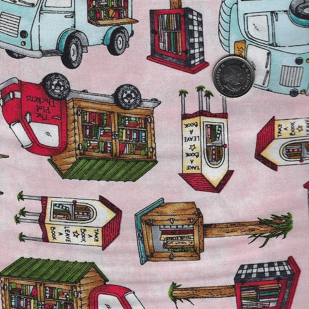 Readerville by Kris Lammers for Maywood Studio - Background Pink Tiny ...