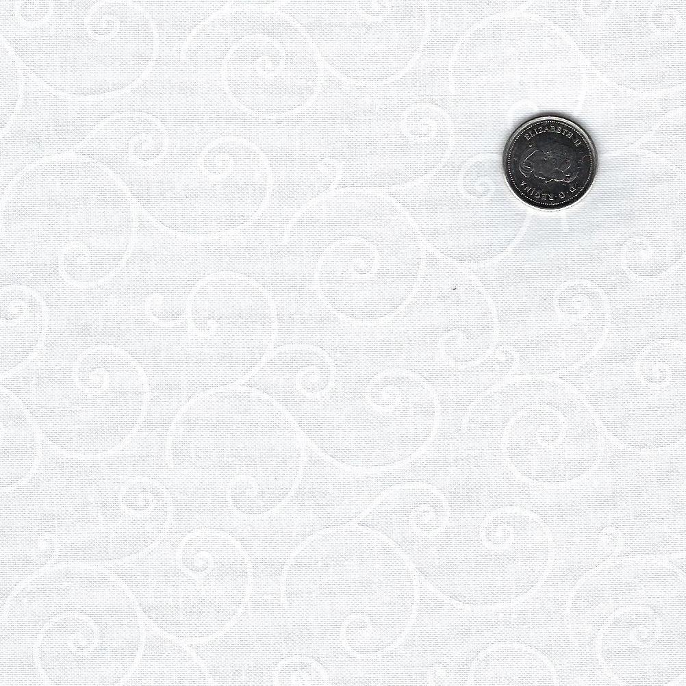 Kimberbell Basic White by Maywood Studio - White Tone on Tone Scroll ...
