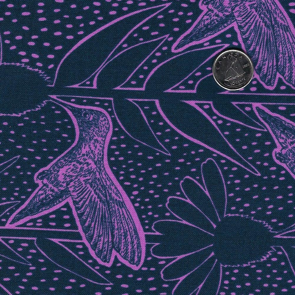 Indelible Ink by Anna Maria for Northcott - Background Navy Humming ...