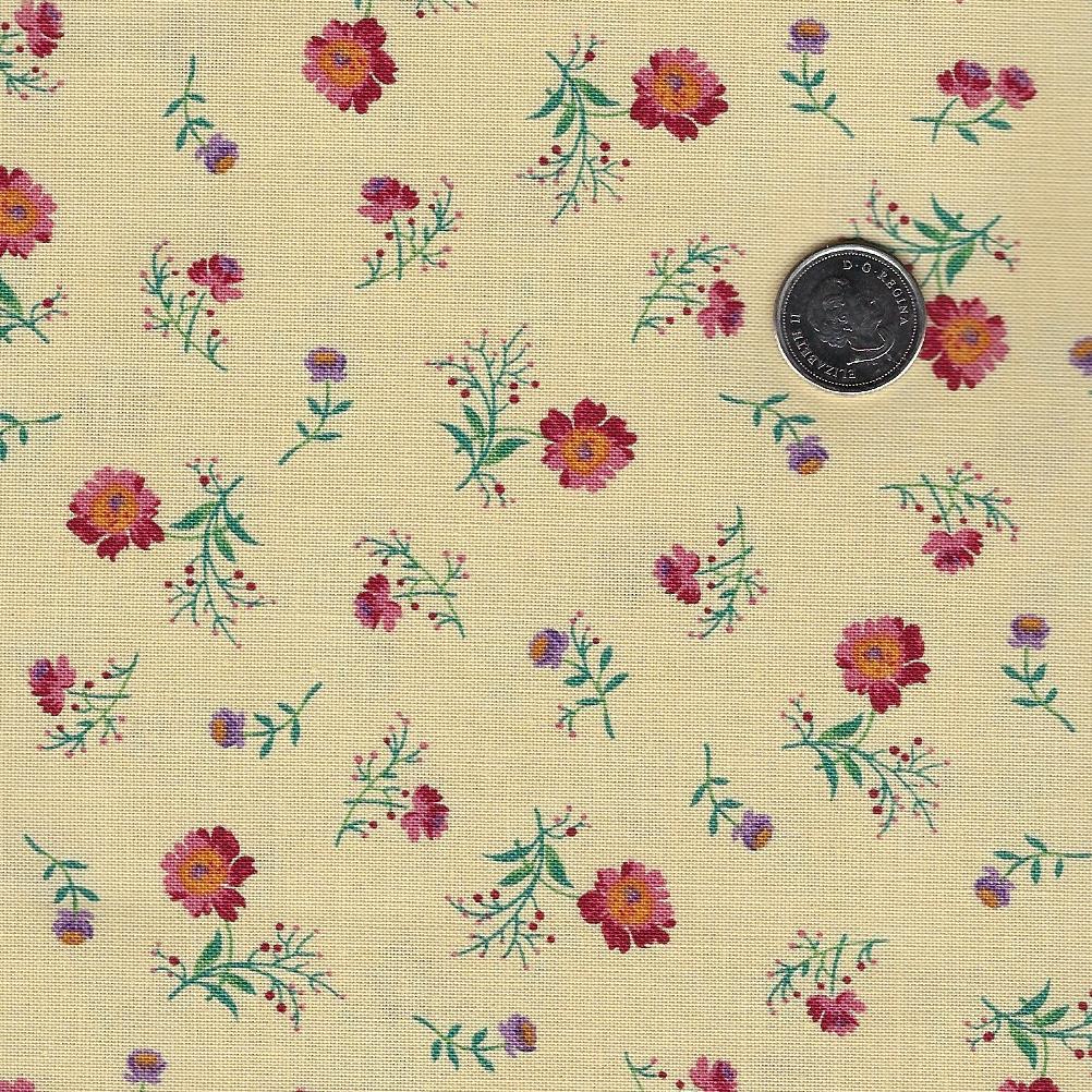 Hearthstone by Lynn Wilder for Marcus Fabrics - Background Cream Poppy ...