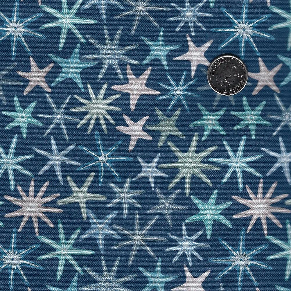 Ocean Pearls by Lewis and Irene - Background Dark Blue Starfish – Mad ...