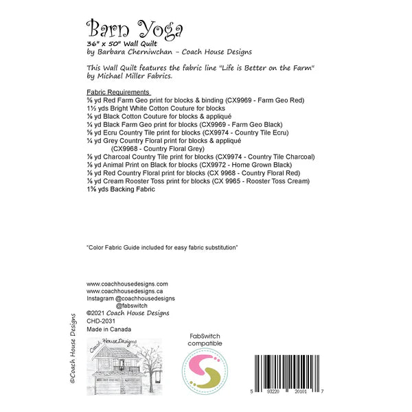 Barn Yoga by Coach House Designs – Mad Moody Quilting Fabrics