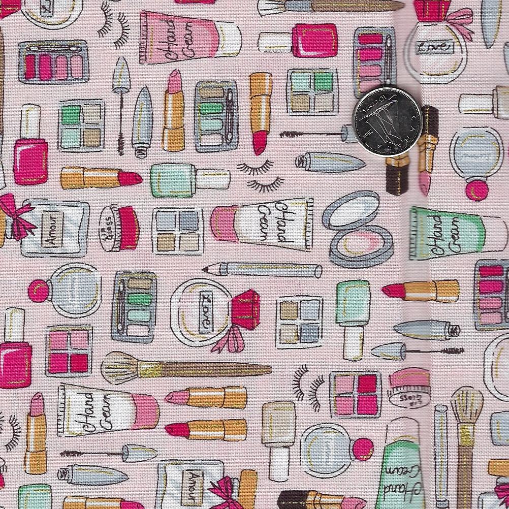 Pamper by Makower UK - Background Pink Makeup – Mad Moody Quilting Fabrics