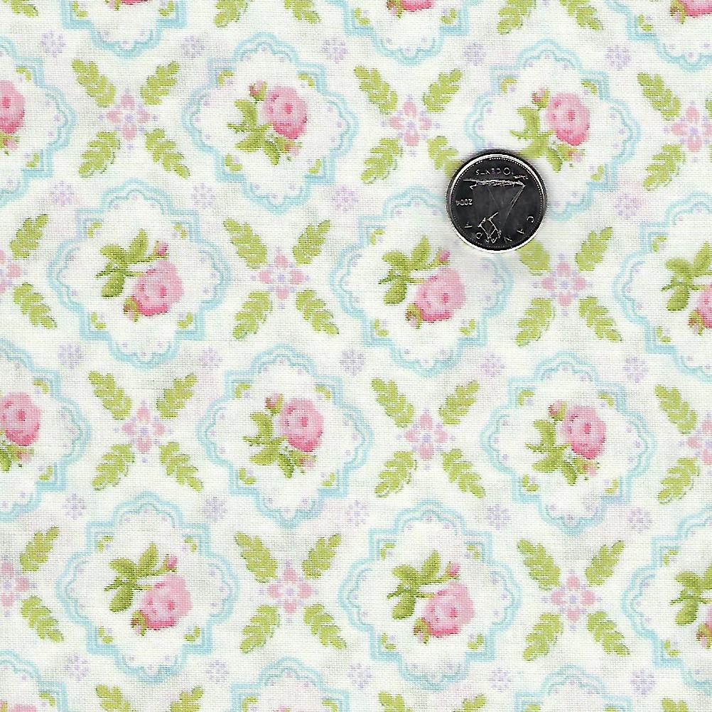 Finnegan by Brenda Riddle Designs for Moda - Linen Medallion Rose – Mad ...