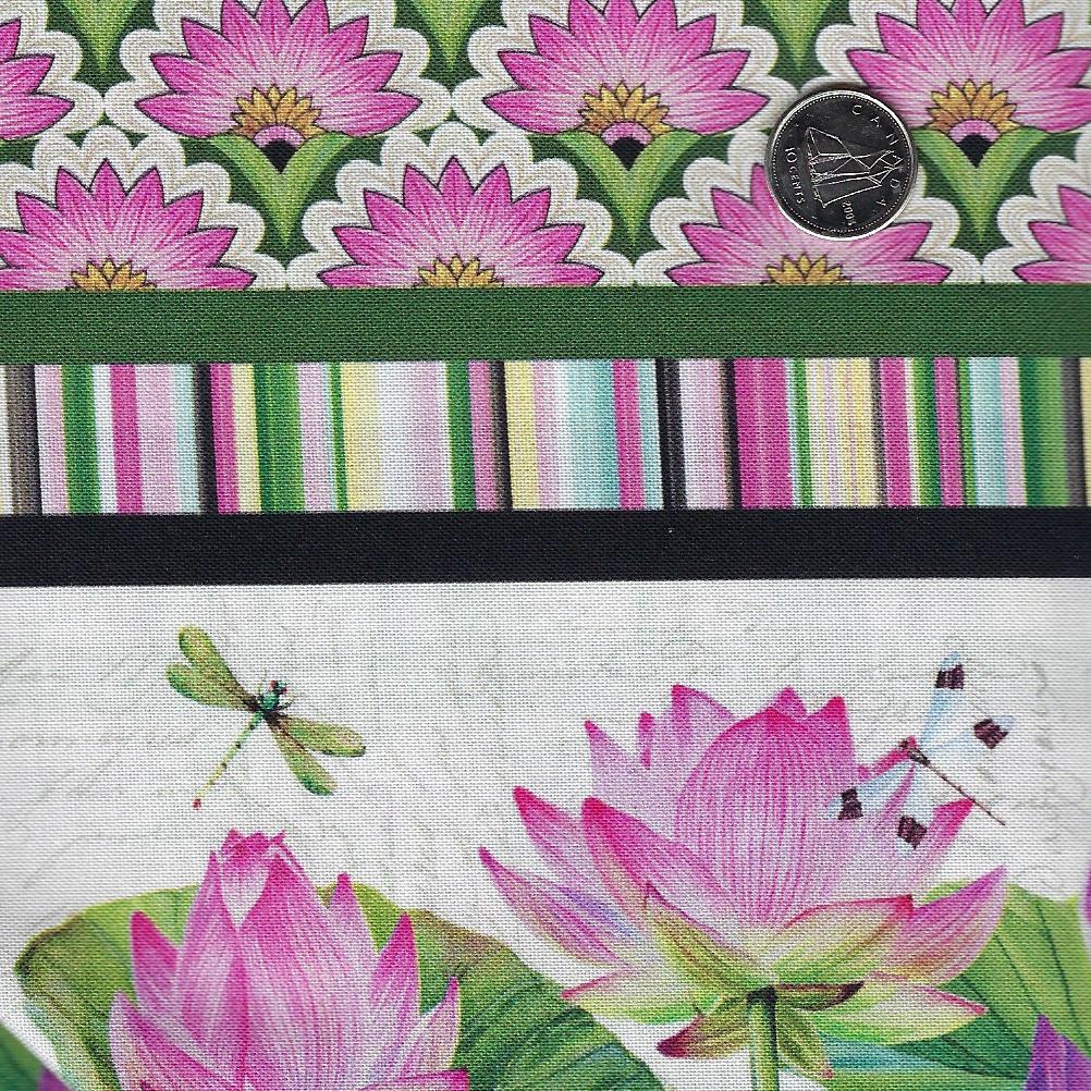 Water Lilies by Michel Design Works for Northcott - Border Print Backg ...